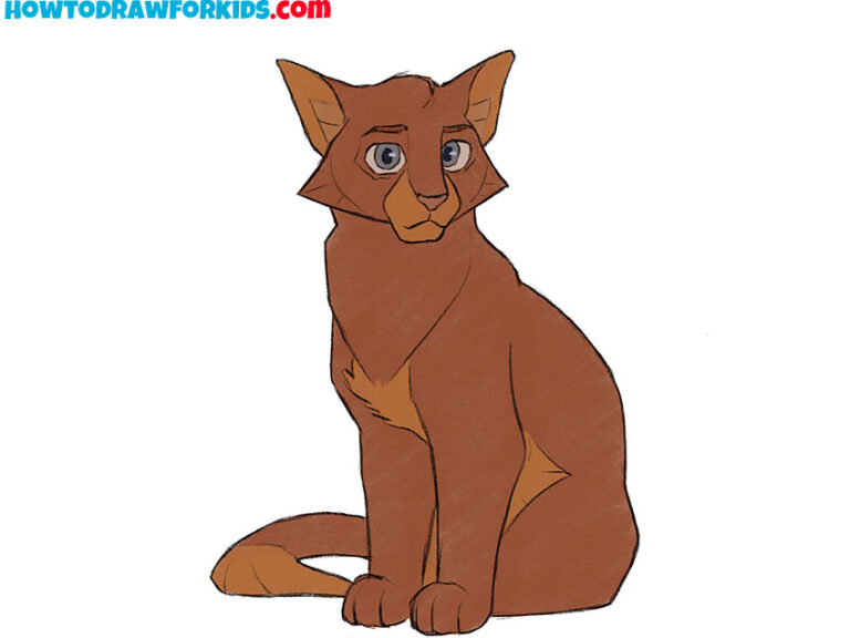 How to Draw a Warrior Cat - Easy Drawing Tutorial For Kids
