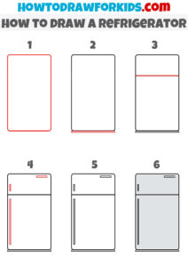 How to Draw a Refrigerator - Easy Drawing Tutorial For Kids