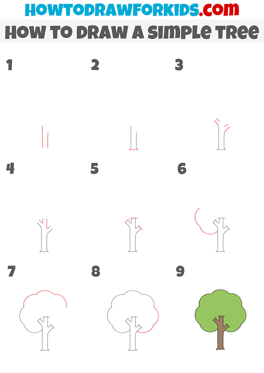 How To Draw A Simple Tree Easy Drawing Tutorial For Kids