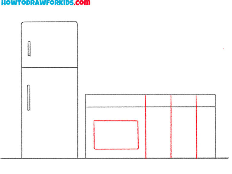 How to Draw a Kitchen - Easy Drawing Tutorial For Kids