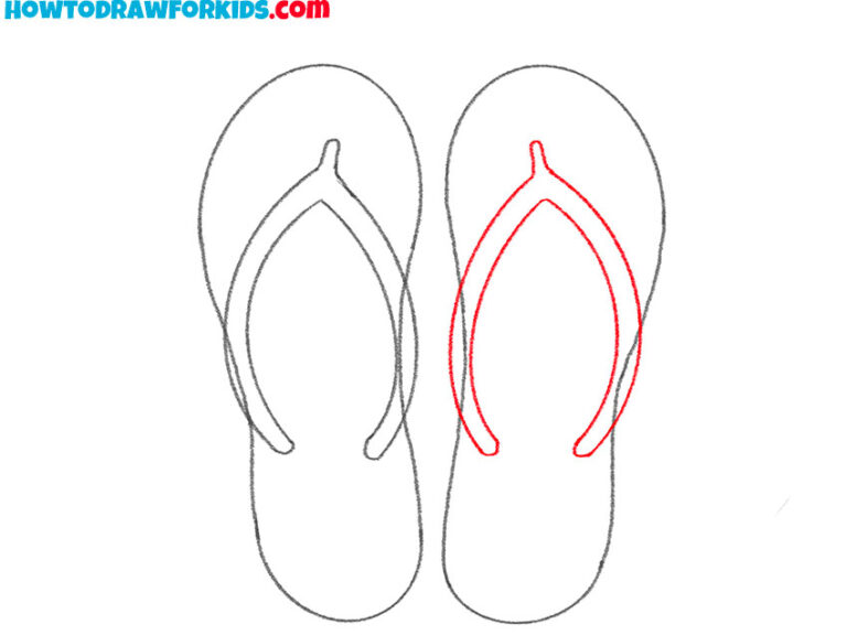 How to Draw Flip-Flops - Easy Drawing Tutorial For Kids