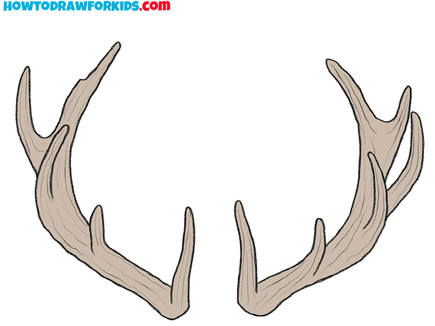 How To Draw Deer Antlers Easy Drawing Tutorial For Kids