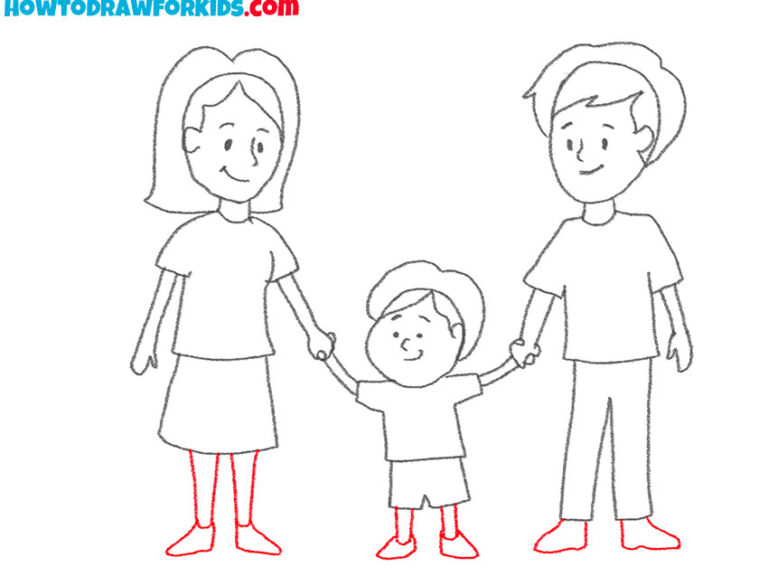 How to Draw a Family - Easy Drawing Tutorial For Kids