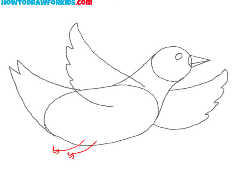 How to Draw a Flying Bird - Easy Drawing Tutorial For Kids