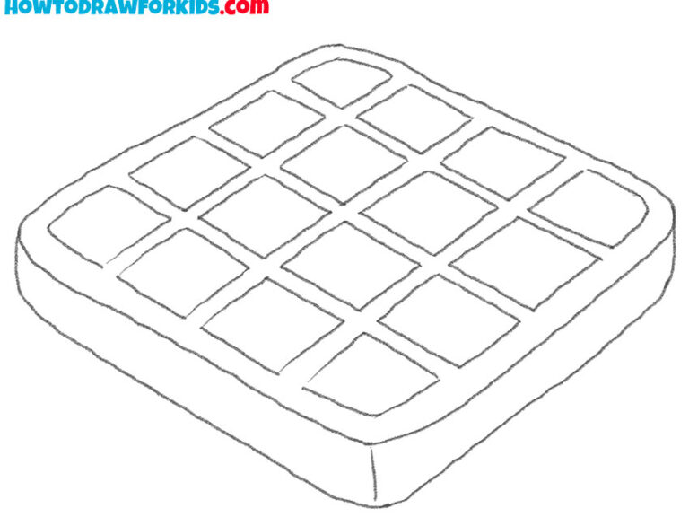 How to Draw a Waffle - Easy Drawing Tutorial For Kids