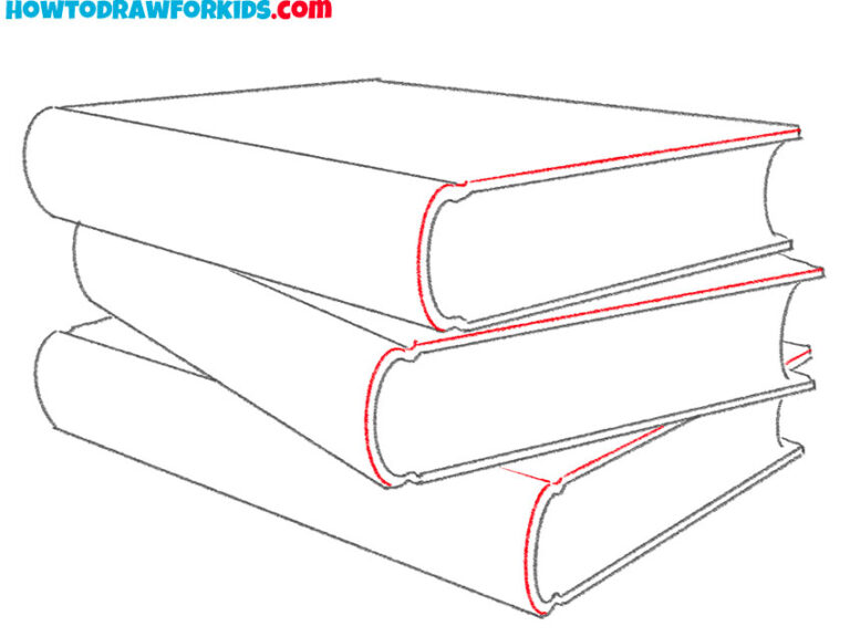 How to Draw Stacked Books - Easy Drawing Tutorial For Kids