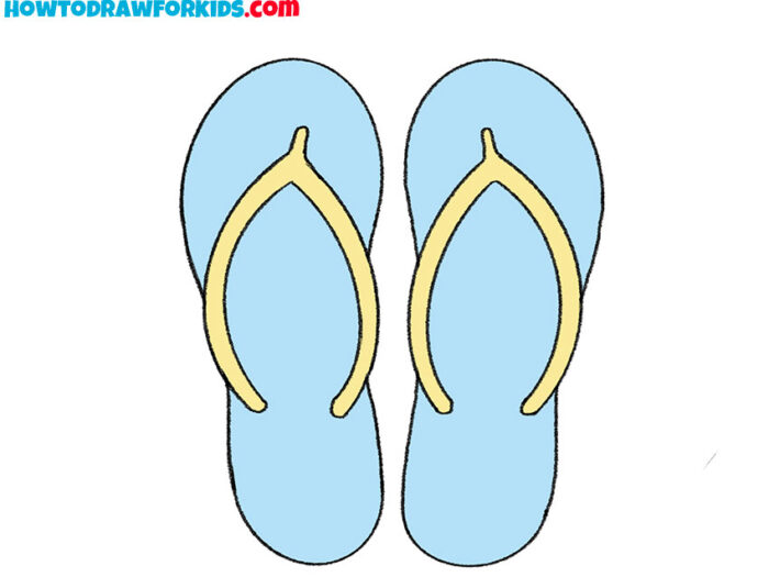 How to Draw Flip-Flops - Easy Drawing Tutorial For Kids