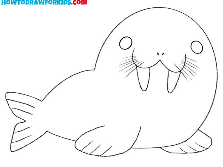 How to Draw a Walrus - Easy Drawing Tutorial For Kids
