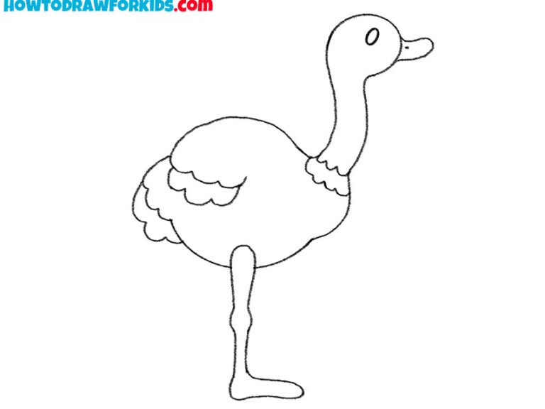 How to Draw an Ostrich - Easy Drawing Tutorial For Kids