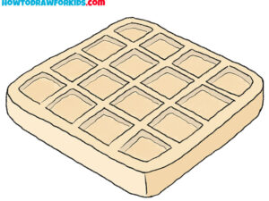 How to Draw a Waffle - Easy Drawing Tutorial For Kids