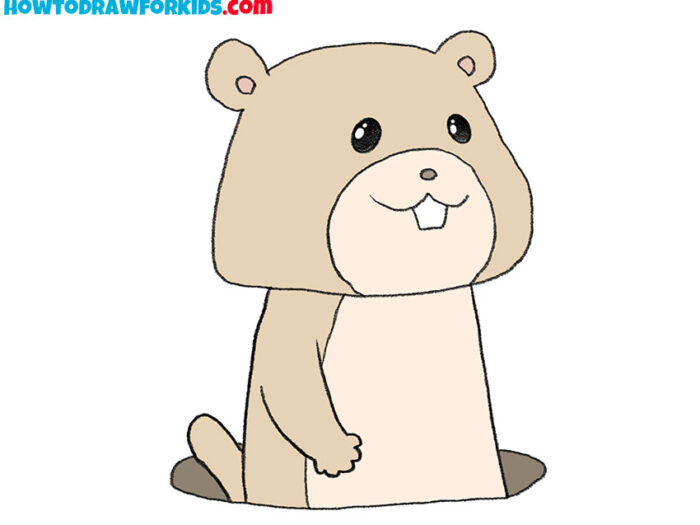 How to Draw a Groundhog - Easy Drawing Tutorial For Kids
