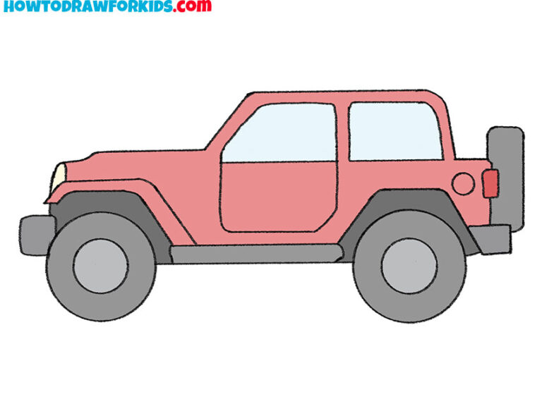 How to Draw a Jeep - Easy Drawing Tutorial For Kids