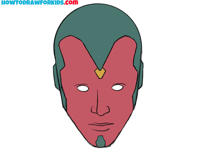 How to Draw Vision Face - Easy Drawing Tutorial For Kids