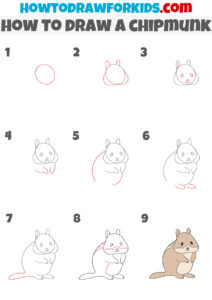 How to Draw a Chipmunk - Easy Drawing Tutorial For Kids