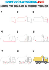 How to Draw a Dump Truck - Easy Drawing Tutorial For Kids