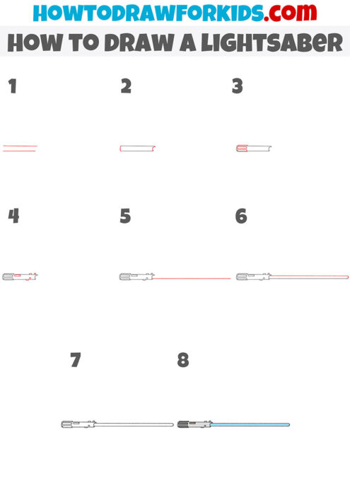 How to Draw a Lightsaber - Easy Drawing Tutorial For Kids