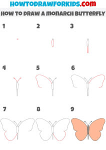 How to Draw a Monarch Butterfly - Easy Drawing Tutorial For Kids