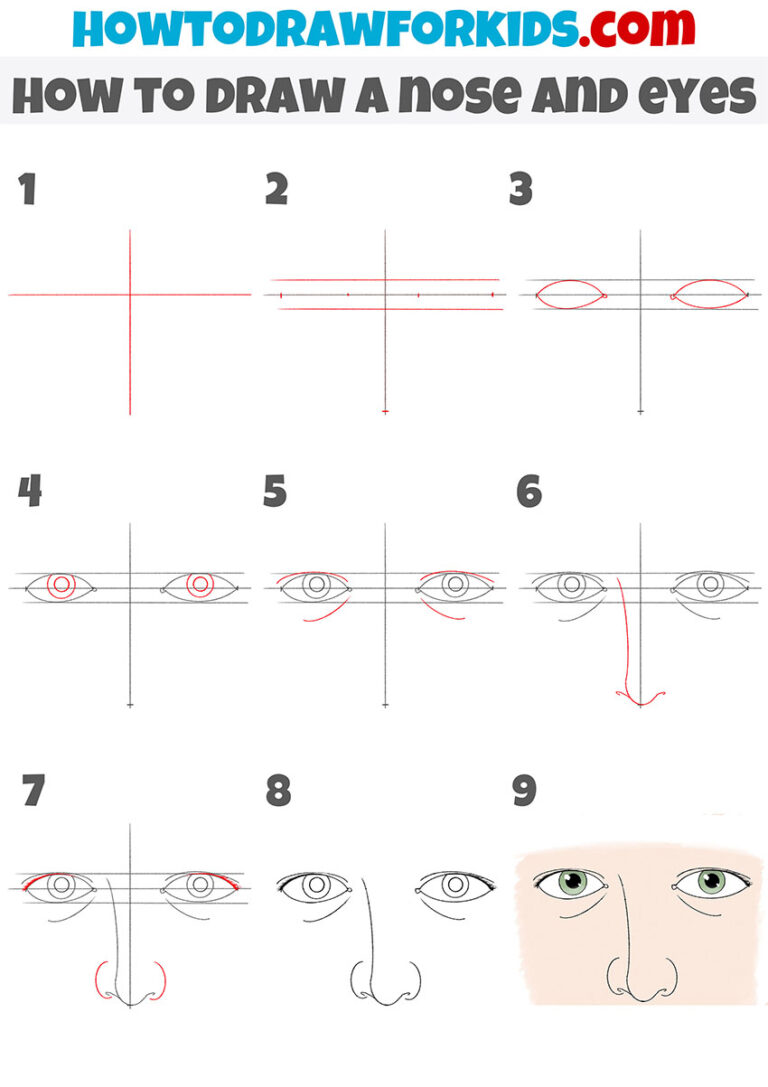How to Draw a Nose and Eyes - Easy Drawing Tutorial For Kids