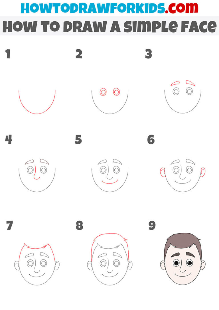 How to Draw a Simple Face Step by Step - Easy Drawing Tutorial For Kids