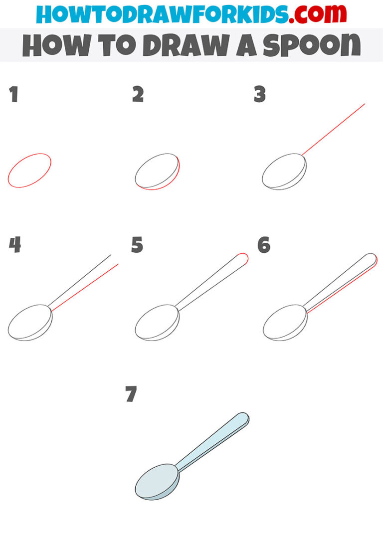 How to Draw a Spoon - Easy Drawing Tutorial For Kids