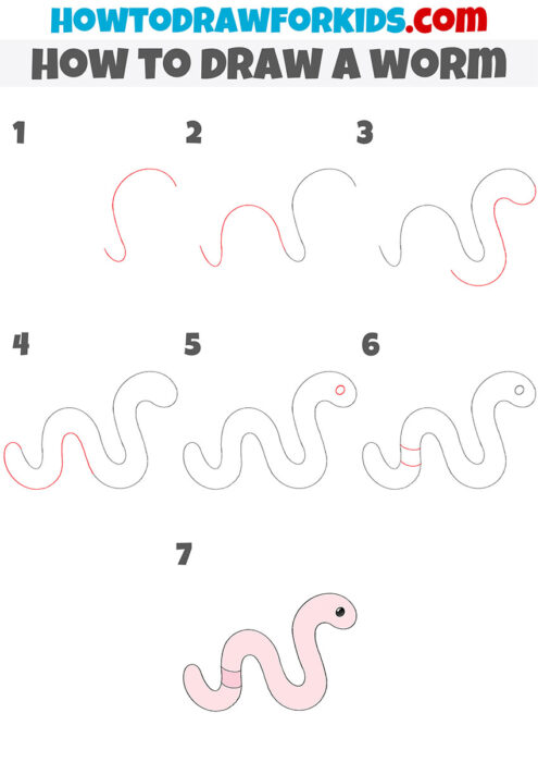 How to Draw a Worm - Easy Drawing Tutorial For Kids
