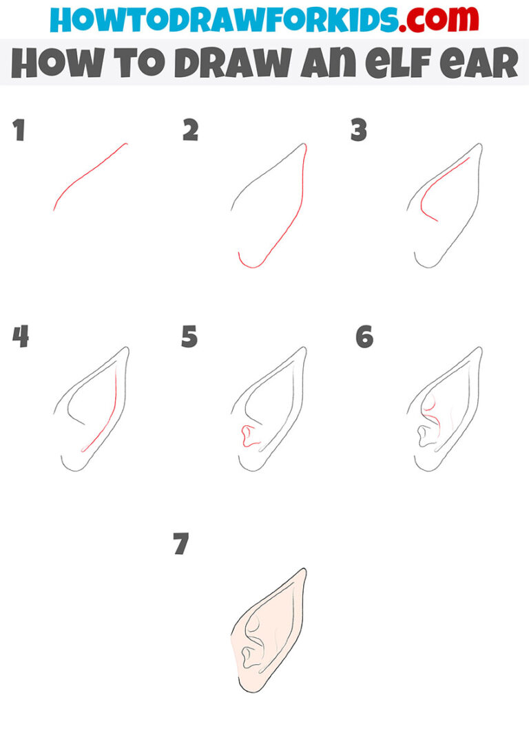 How to Draw an Elf Ear - Easy Drawing Tutorial For Kids