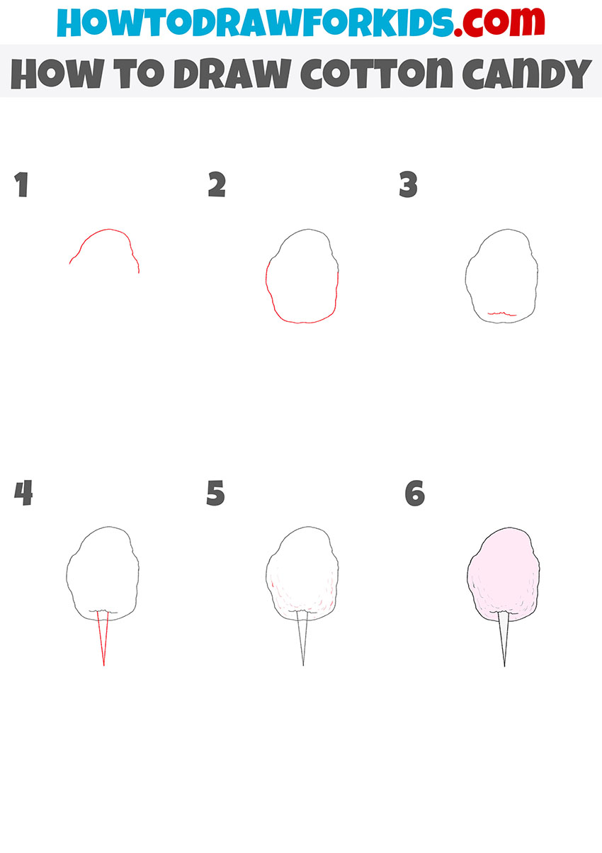 How To Draw Cotton Candy Easy Drawing Tutorial For Kids