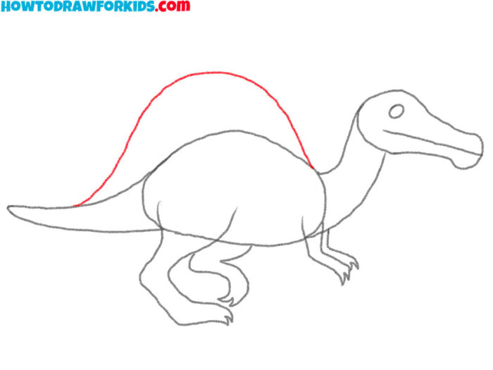 How to Draw Spinosaurus - Easy Drawing Tutorial For Kids