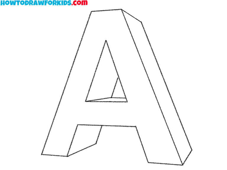 How to Draw a 3D Letter - Easy Drawing Tutorial For Kids