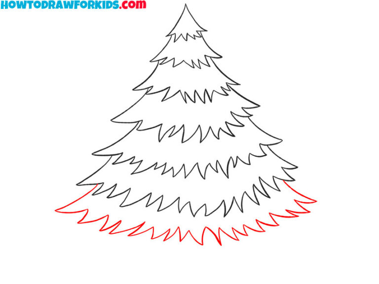 How to Draw a Pine Tree - Easy Drawing Tutorial For Kids