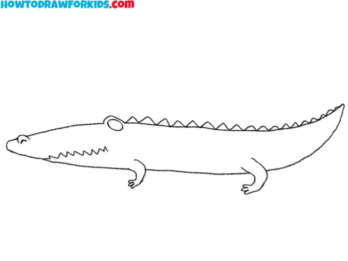 How to Draw a Crocodile - Easy Drawing Tutorial For Kids