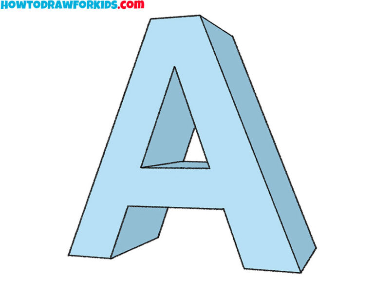 How to Draw a 3D Letter - Easy Drawing Tutorial For Kids