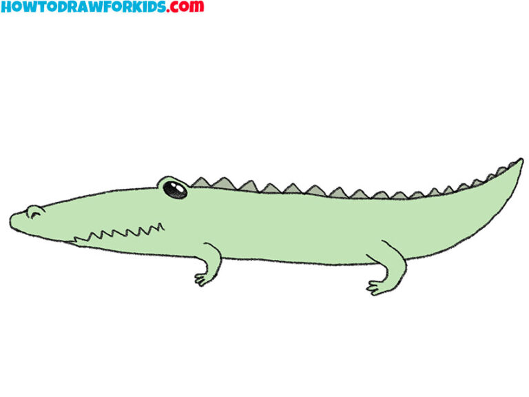 How to Draw a Crocodile - Easy Drawing Tutorial For Kids