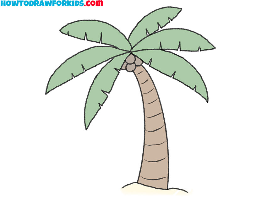 How To Draw An Easy Palm Tree Easy Drawing Tutorial For Kids