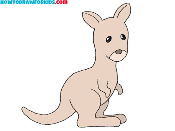 How to Draw a Kangaroo - Easy Drawing Tutorial For Kids