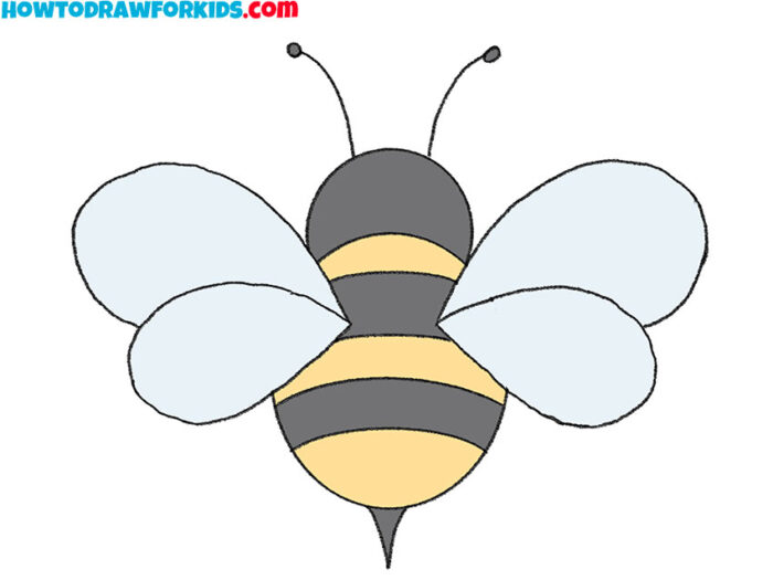 How to Draw a Bumblebee - Easy Drawing Tutorial For Kids