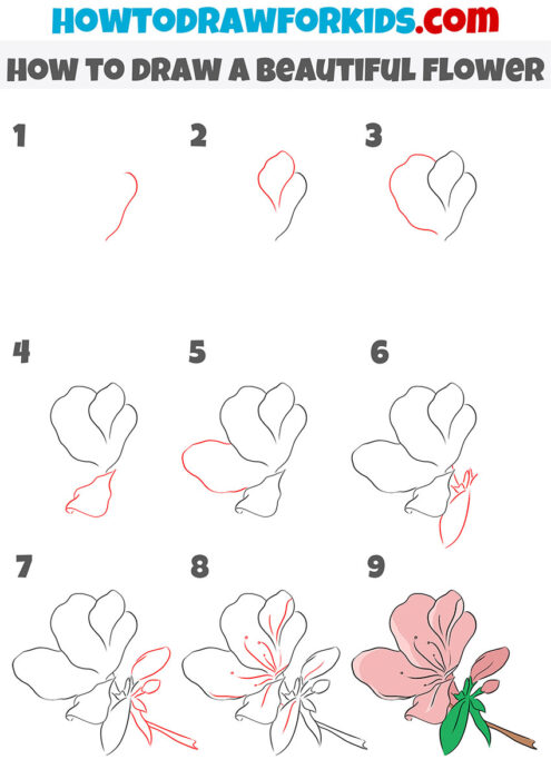 How to Draw a Flower - Easy Drawing Tutorial For Kids