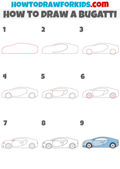 How to Draw a Bugatti - Easy Drawing Tutorial For Kids