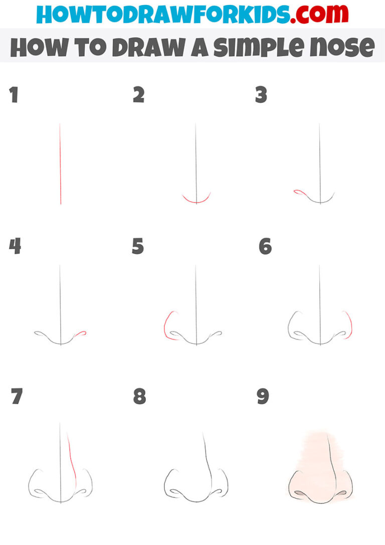 How to Draw a Nose - Easy Drawing Tutorial For Kids