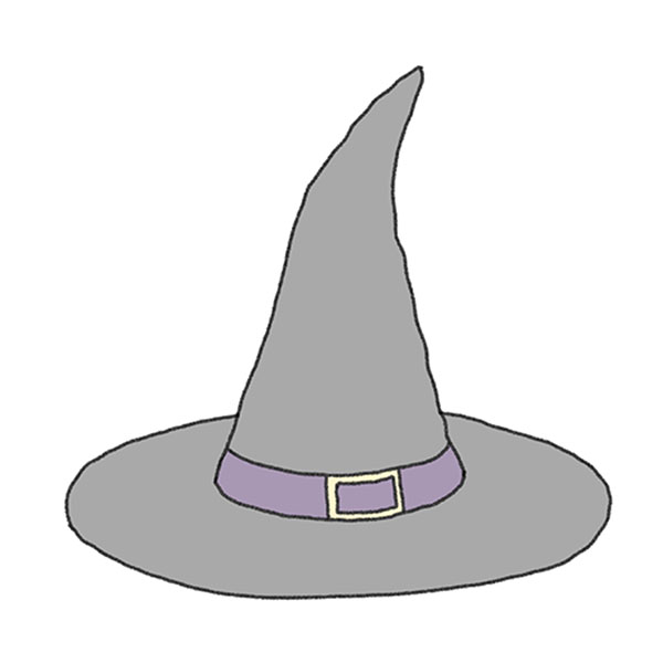 How To Draw A Witch Hat Easy Drawing Tutorial For Kids