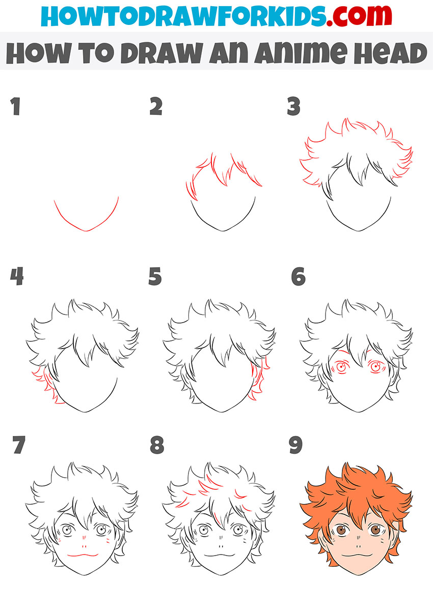 How To Draw An Anime Head Easy Drawing Tutorial For Kids