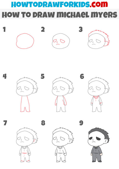 How to Draw Michael Myers - Easy Drawing Tutorial For Kids