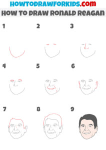 How to Draw Ronald Reagan - Easy Drawing Tutorial For Kids
