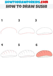How to Draw Sushi - Easy Drawing Tutorial For Kids