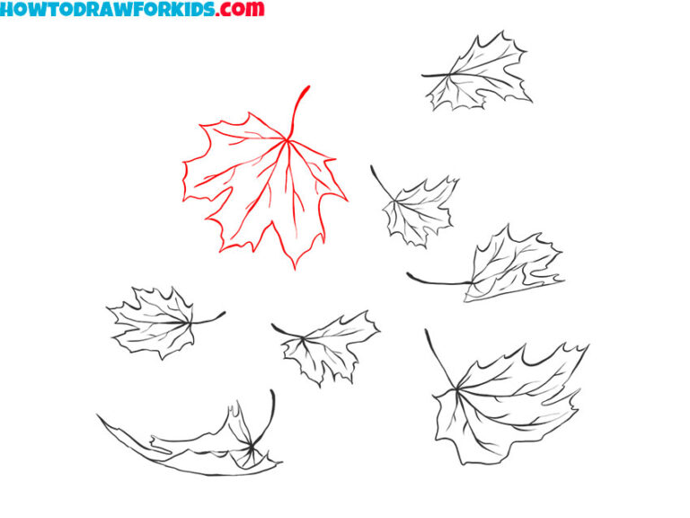 How to Draw Falling Leaves - Easy Drawing Tutorial For Kids
