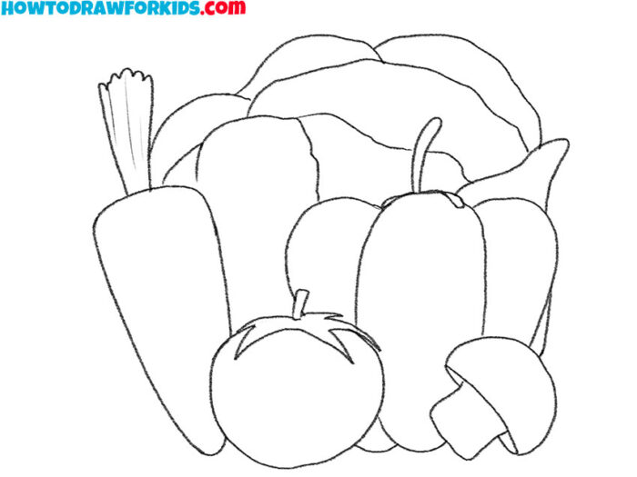 How to Draw Vegetables - Easy Drawing Tutorial For Kids