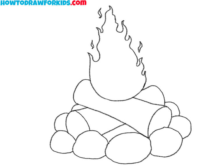 How to Draw a Campfire - Easy Drawing Tutorial For Kids