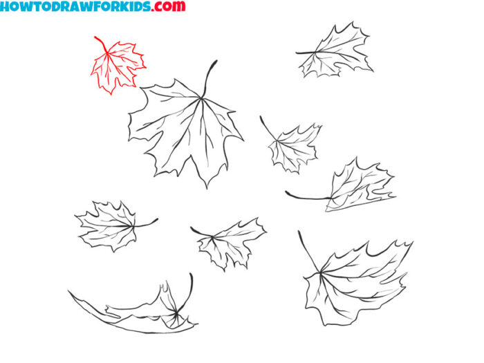How to Draw Falling Leaves - Easy Drawing Tutorial For Kids