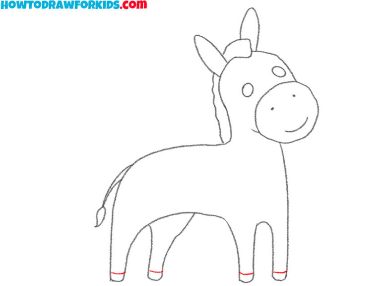How to Draw a Donkey - Easy Drawing Tutorial For Kids