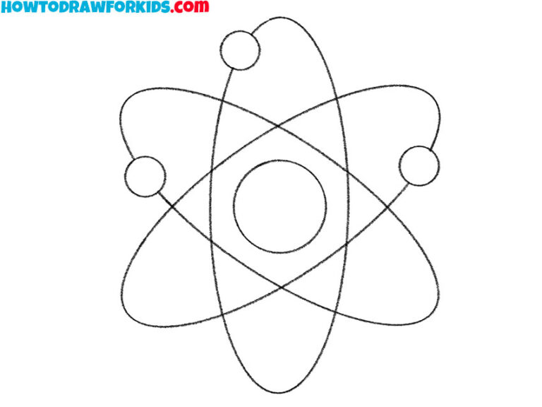 How to Draw an Atom - Easy Drawing Tutorial For Kids